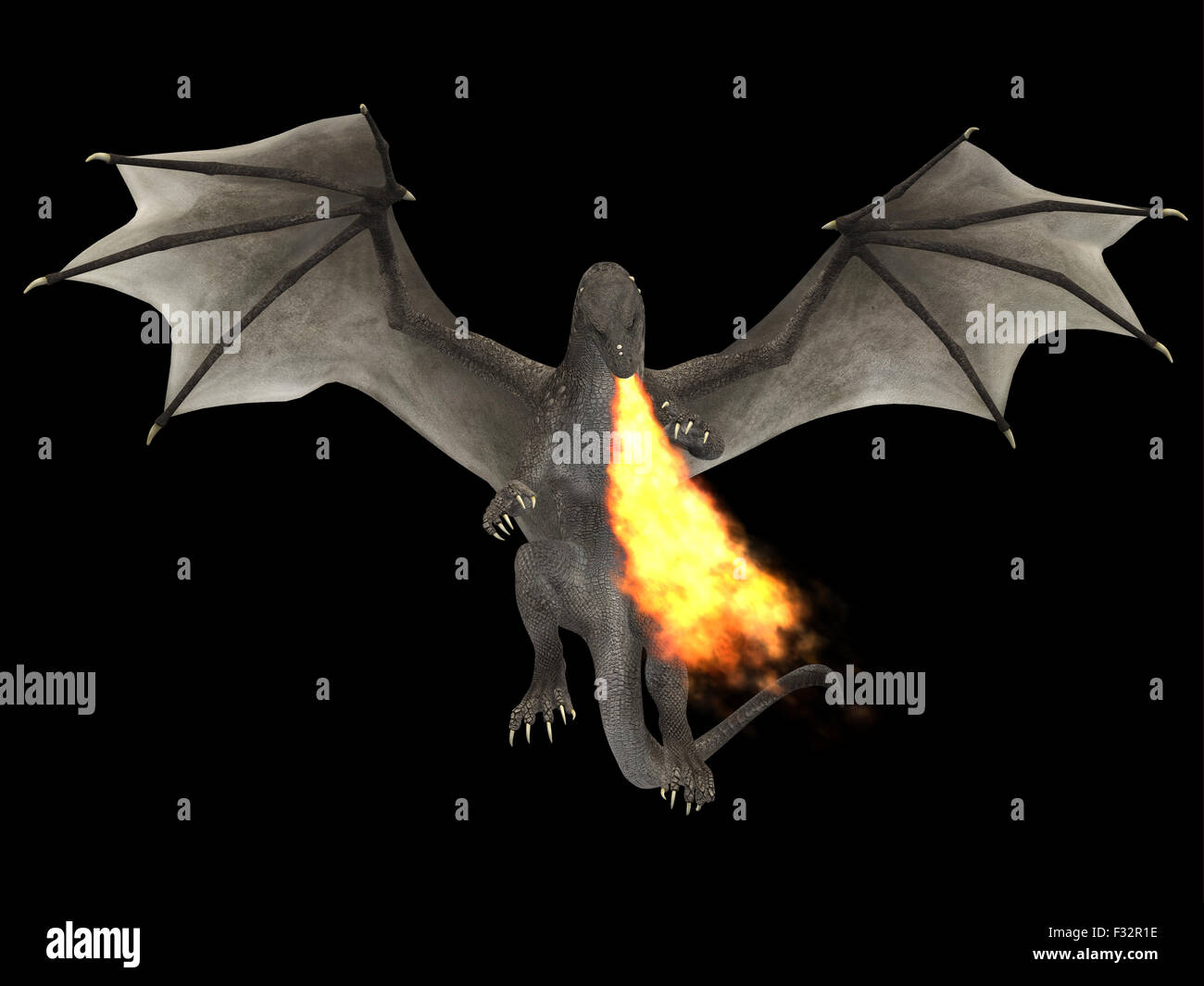 Fire Breathing Dragon Flying High Resolution Stock Photography and ...