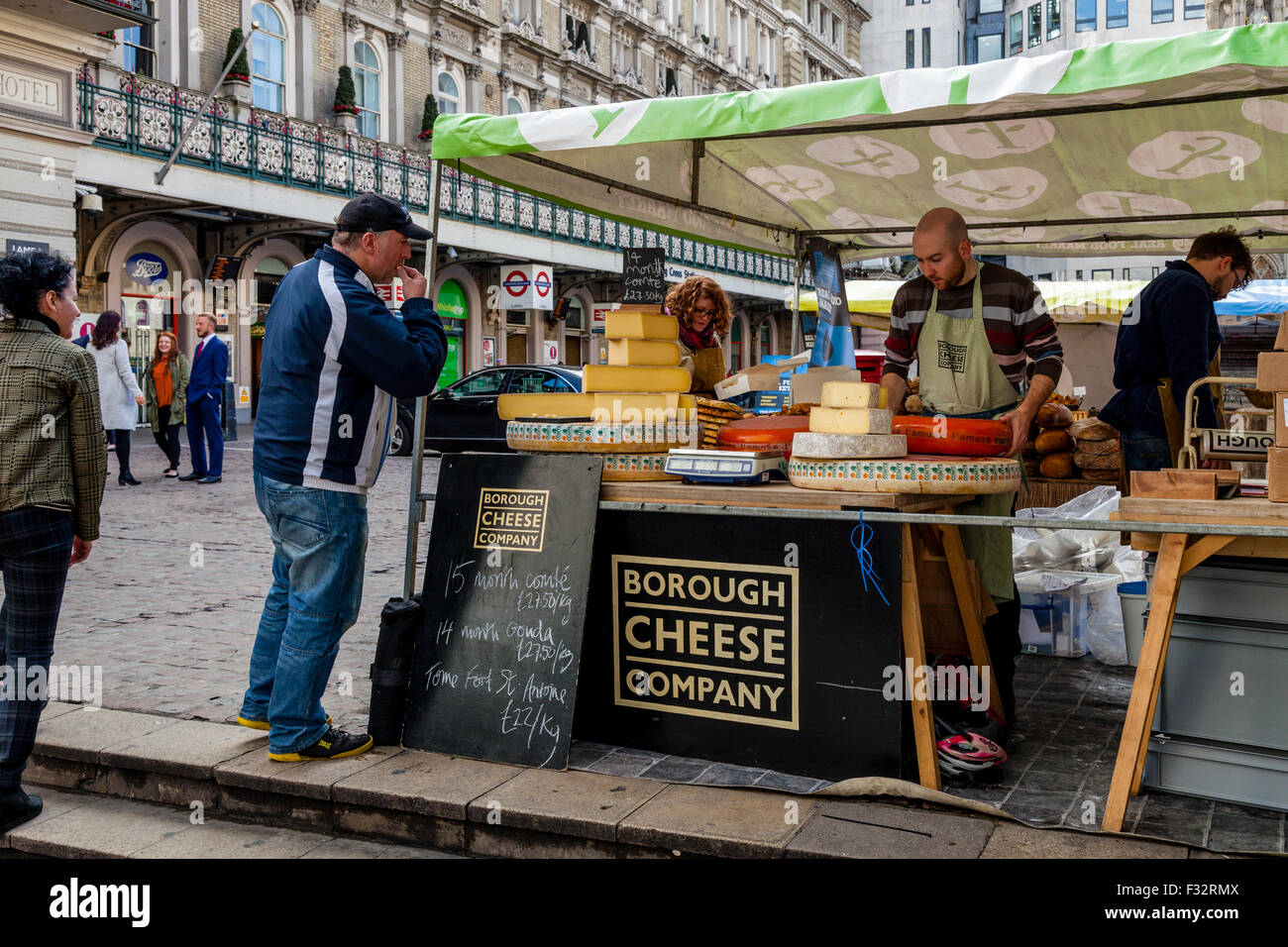 A Cheese Stall At The Real Food Market, Charing Cross, London, England ...
