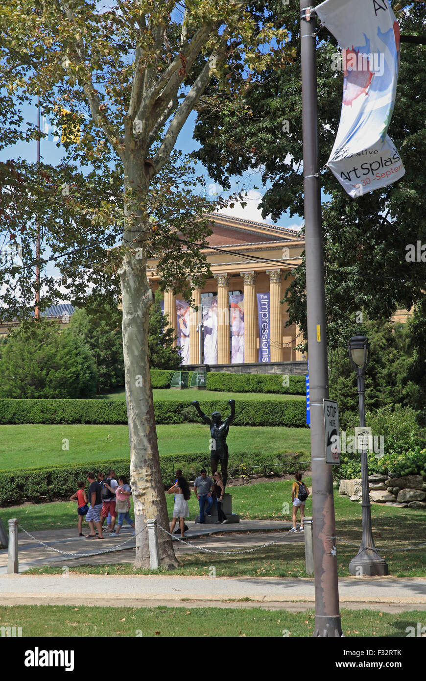 The statue of boxer Rocky Balboa, in front of the Philadelphia Museum ...