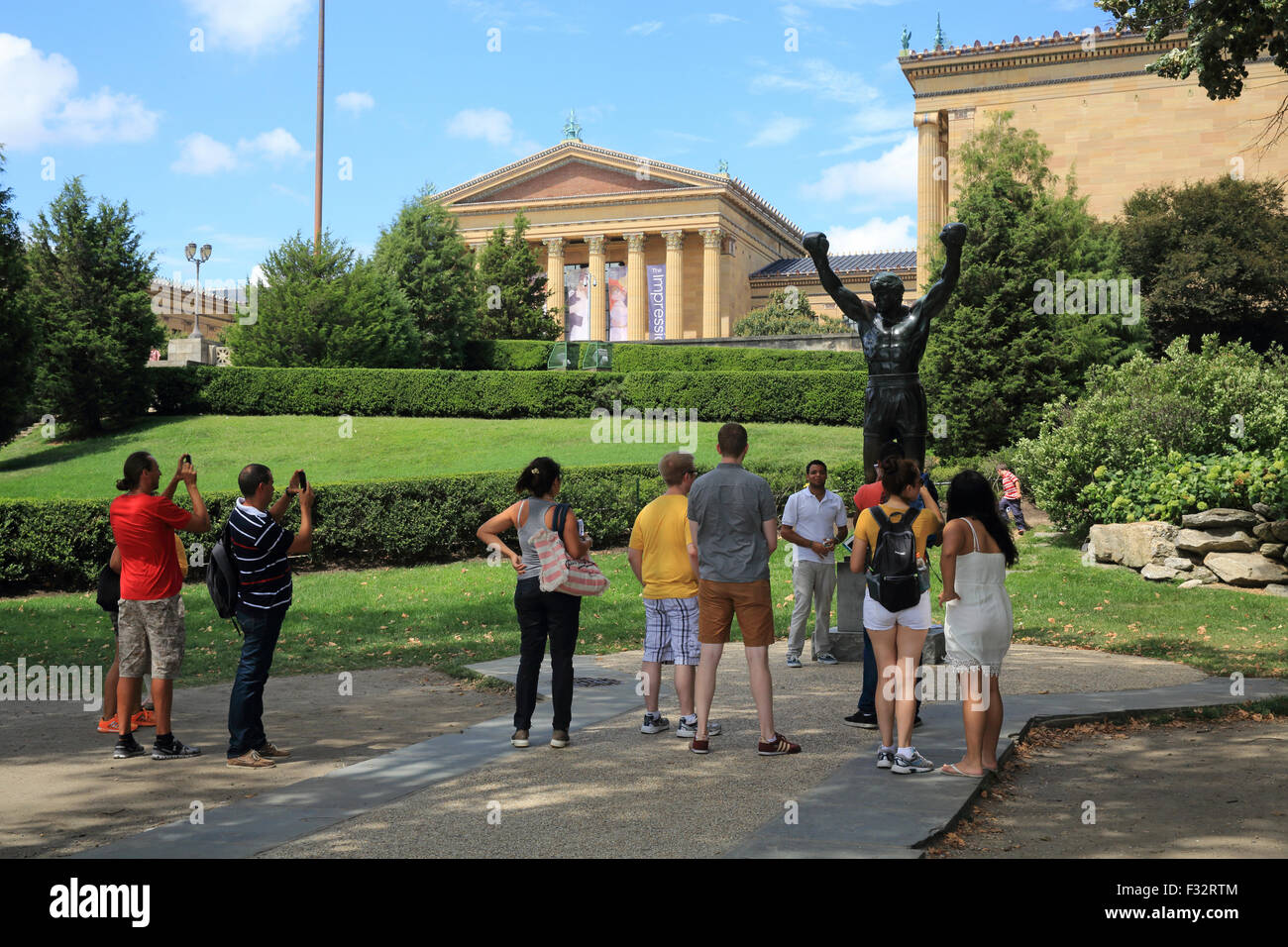 The statue of boxer Rocky Balboa, in front of the Philadelphia Museum ...