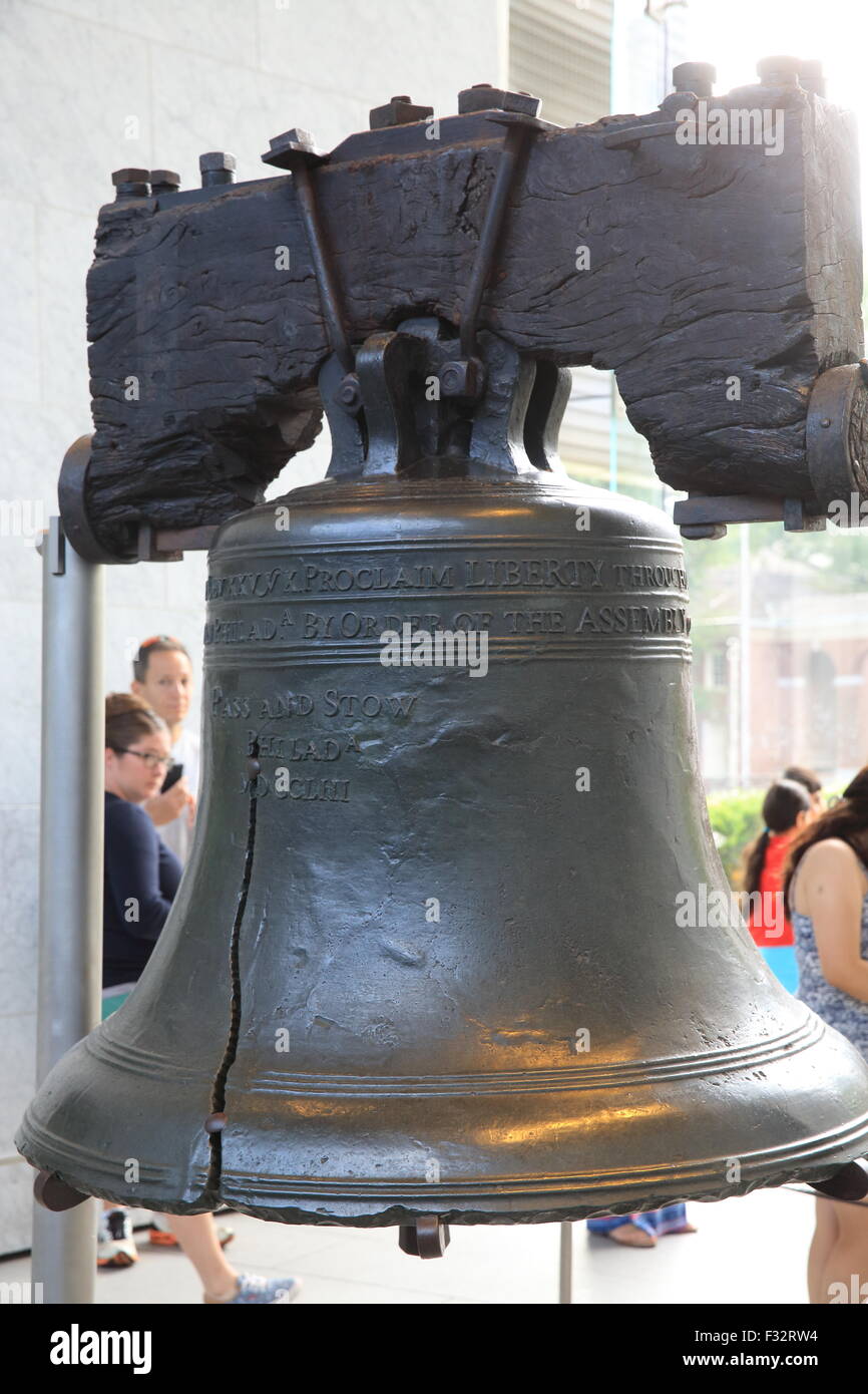The cracked, 1-ton symbol of American independence, the Liberty Bell ...