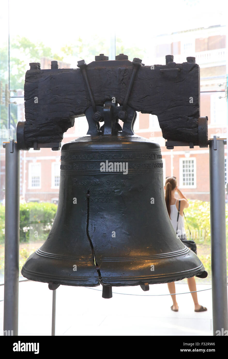 The cracked, 1-ton symbol of American independence, the Liberty Bell ...