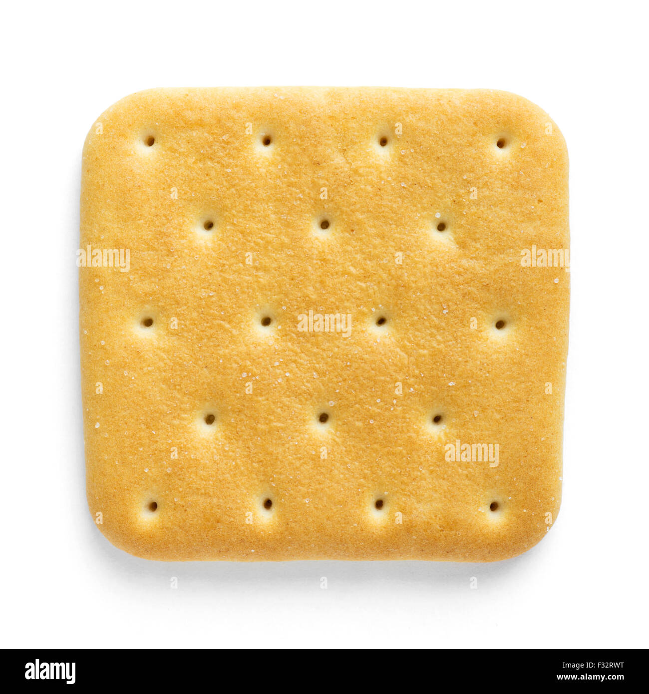 Cracker closeup on white background. Top view Stock Photo - Alamy