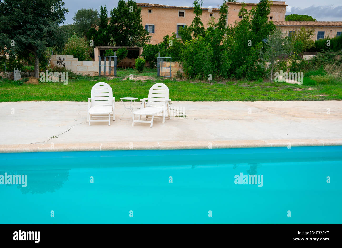 swimming pool in the rural part of mallorca,span Stock Photo - Alamy