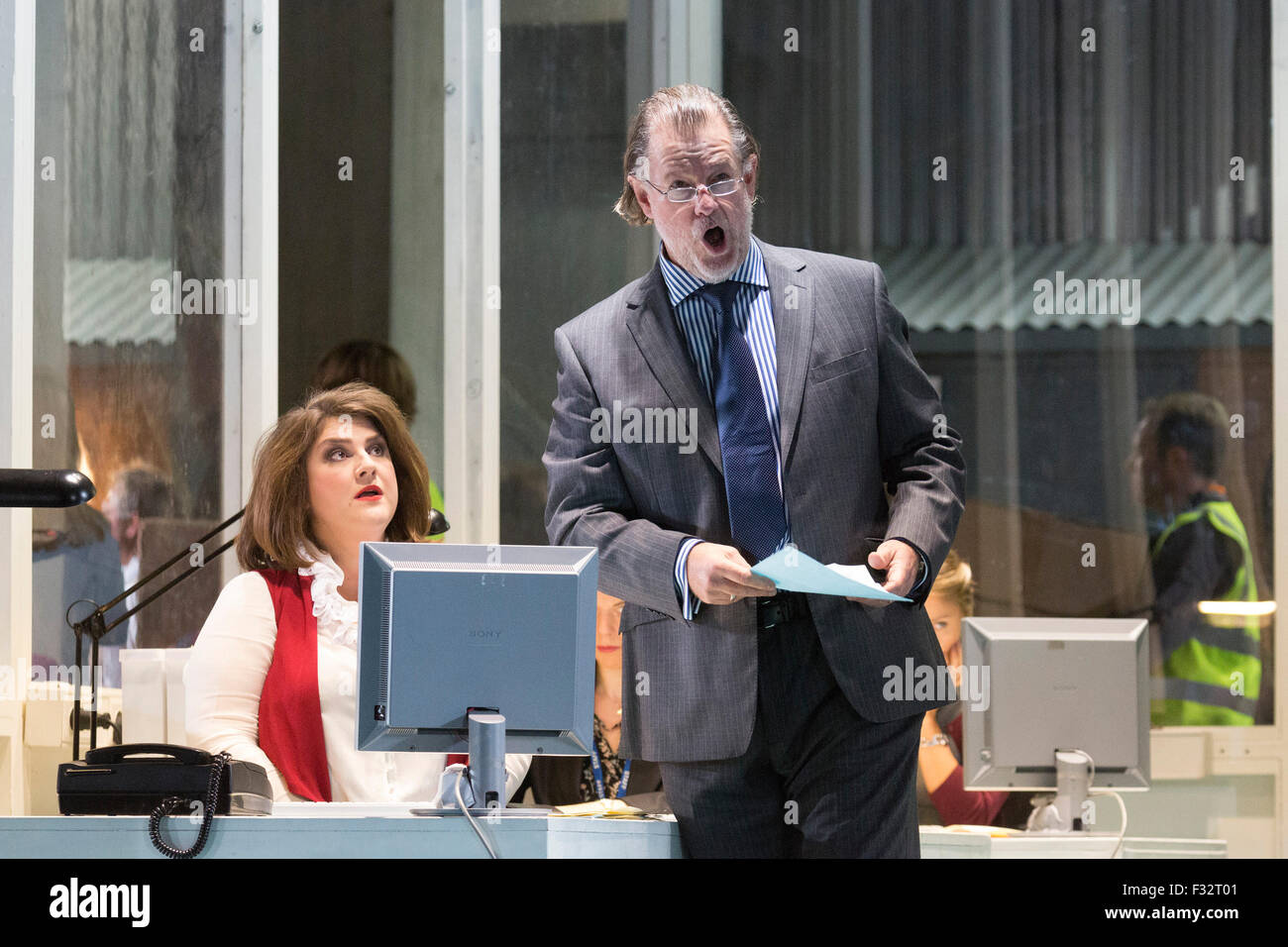 London, UK. 24/09/2015. Rosie Aldridge as Aksinya and Robert Hayward as ...