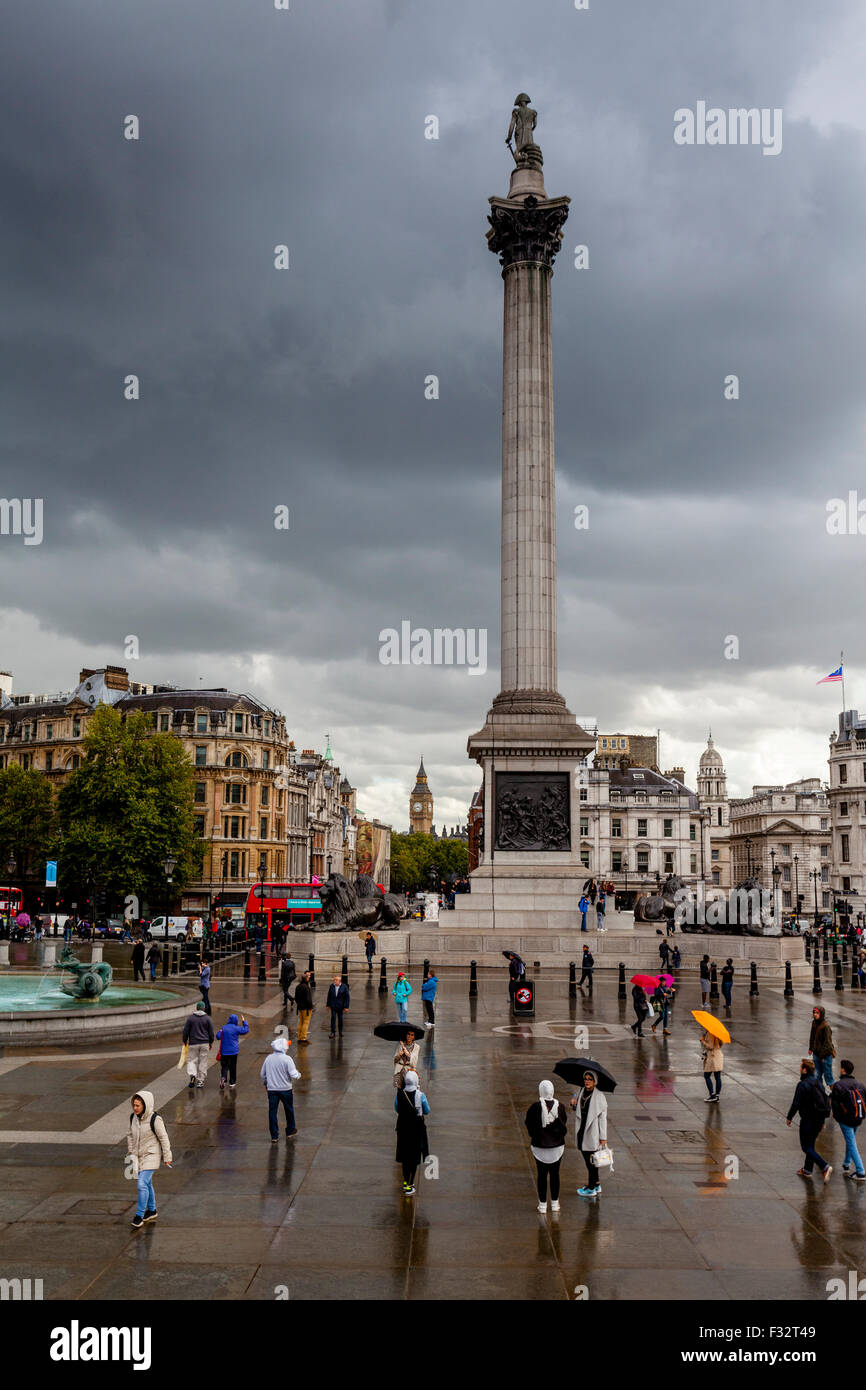 Nelson's Column and Trafalgar Square, London, UK Stock Photo - Alamy