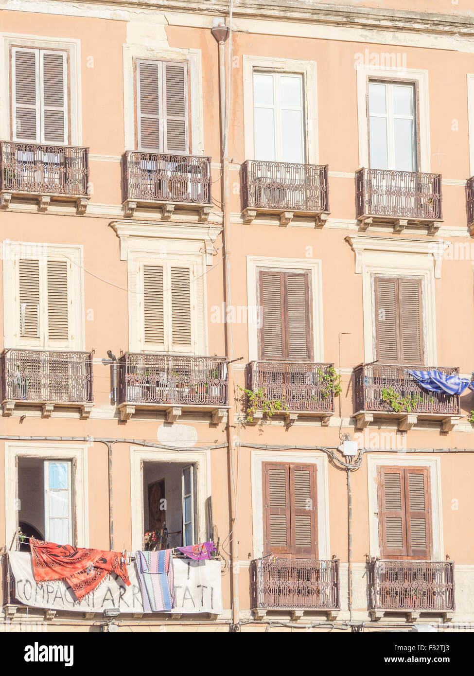 twelve Windows on the sunset. Particular of a building Stock Photo - Alamy