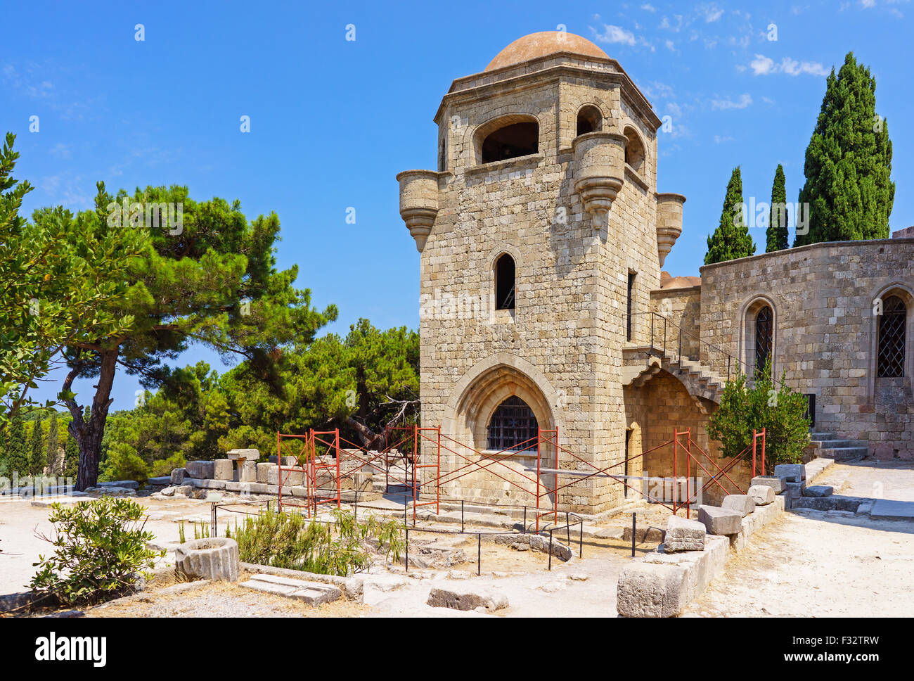 The 15th century Monastery of Filerimos Rhodes Dodecanese Greece Europe ...