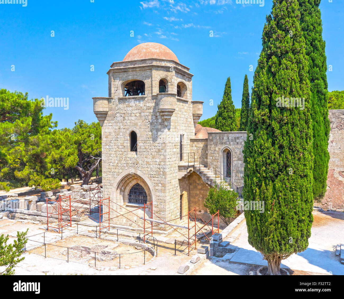 The 15th century Monastery of Filerimos Rhodes Dodecanese Greece Europe ...