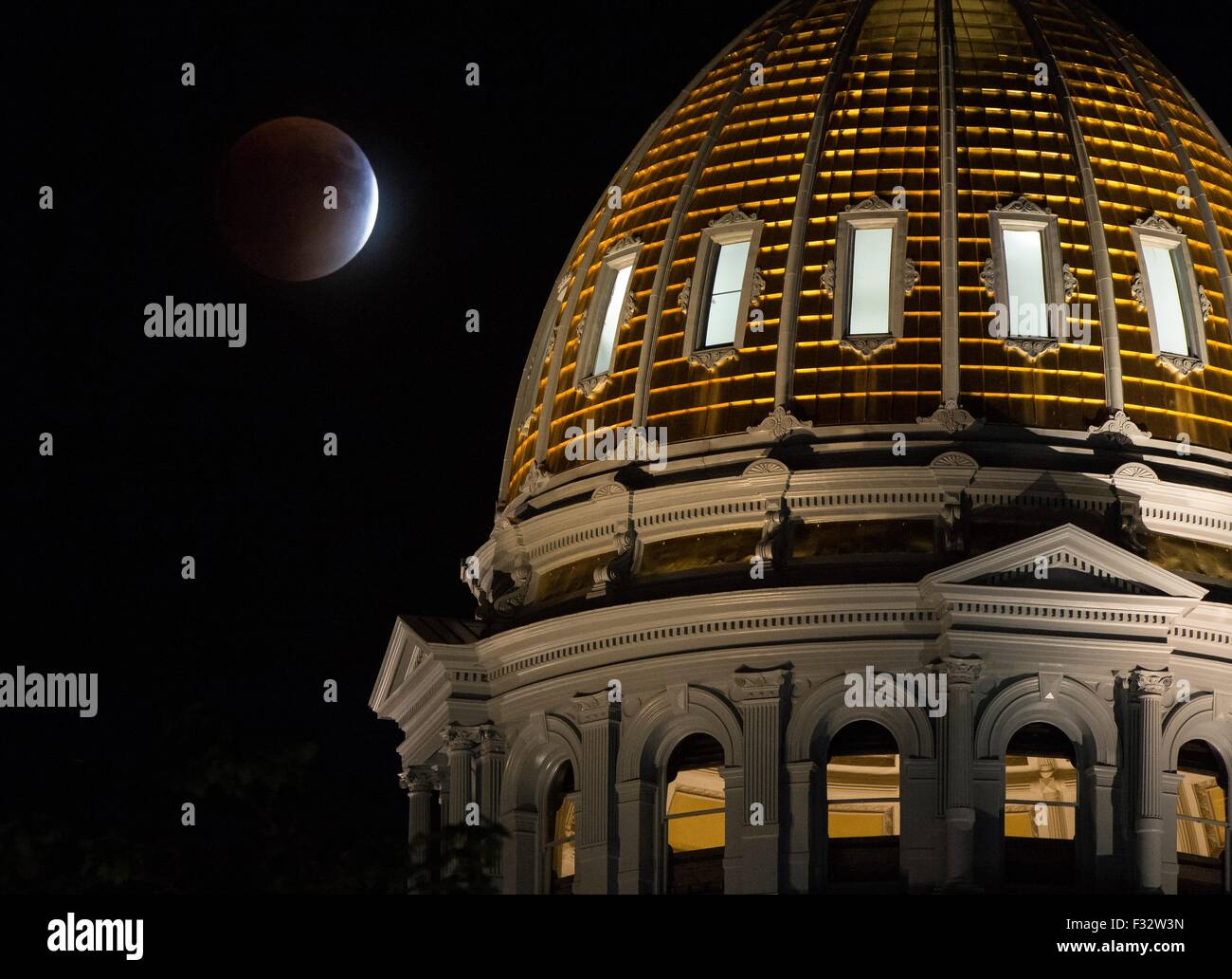 A perigee full moon, or supermoon, rises behind the Colorado State ...
