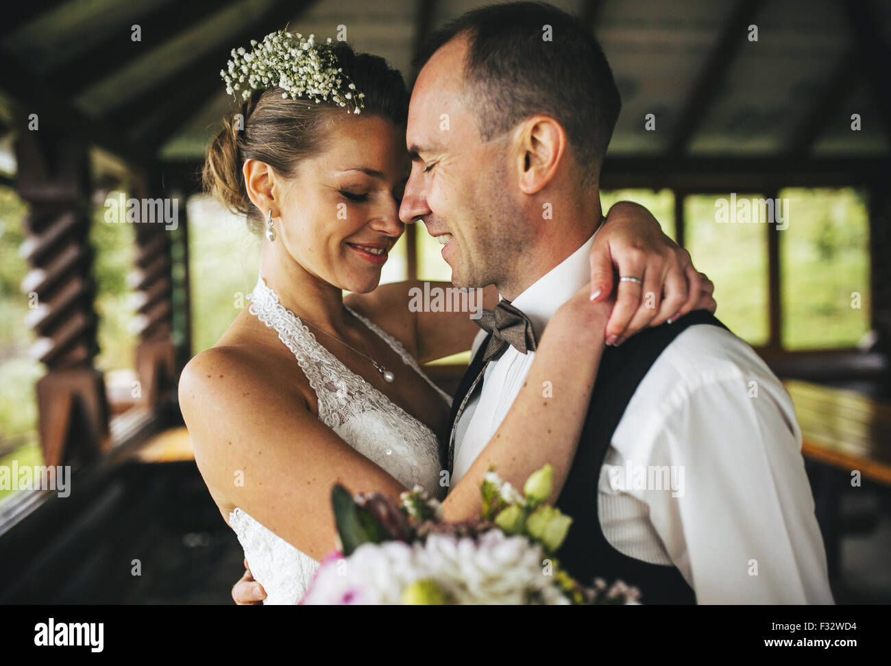Wedding couple together Stock Photo - Alamy
