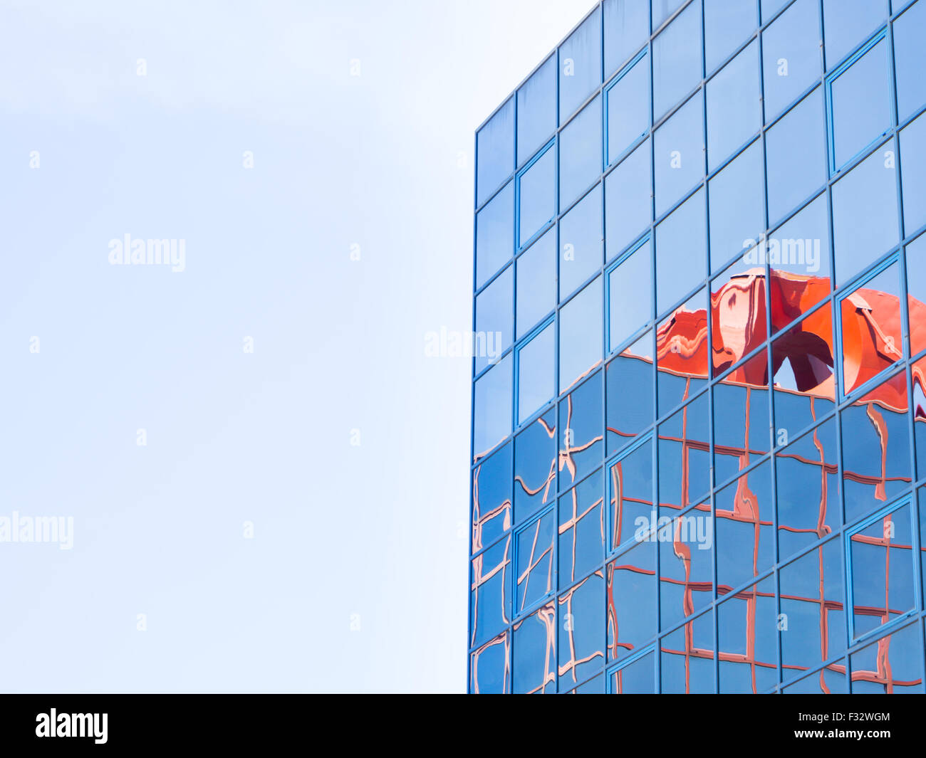 Glass reflection colored. Reflection in glass office building Stock ...