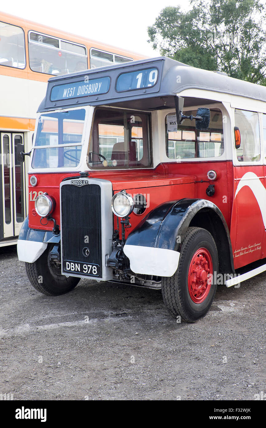 Vintage bus on display at a vintage show, Manchester Stock Photo - Alamy