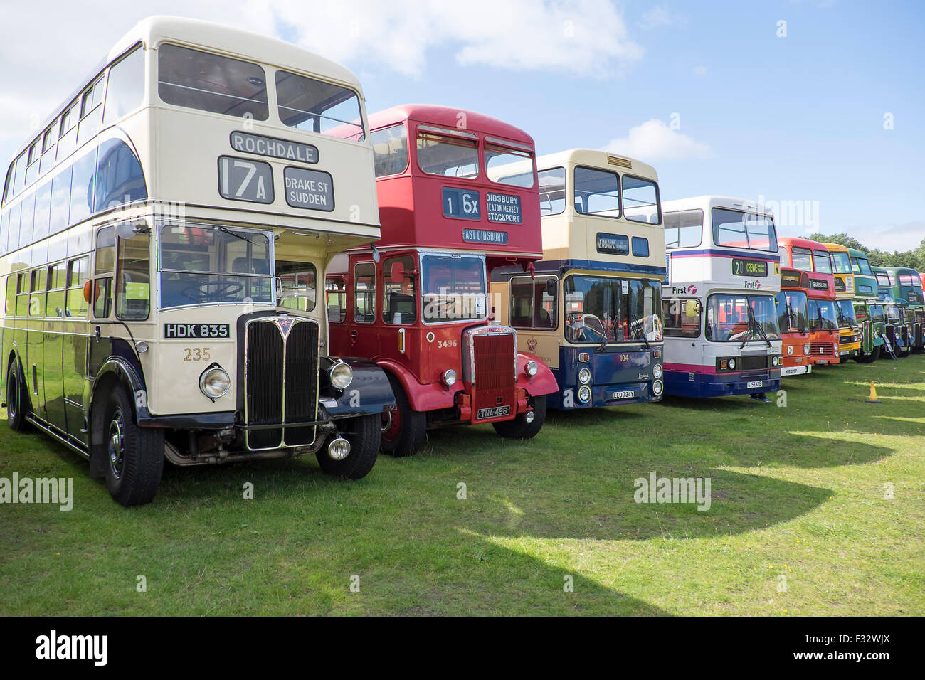 Vintage bus on display at a vintage show, Manchester Stock Photo - Alamy
