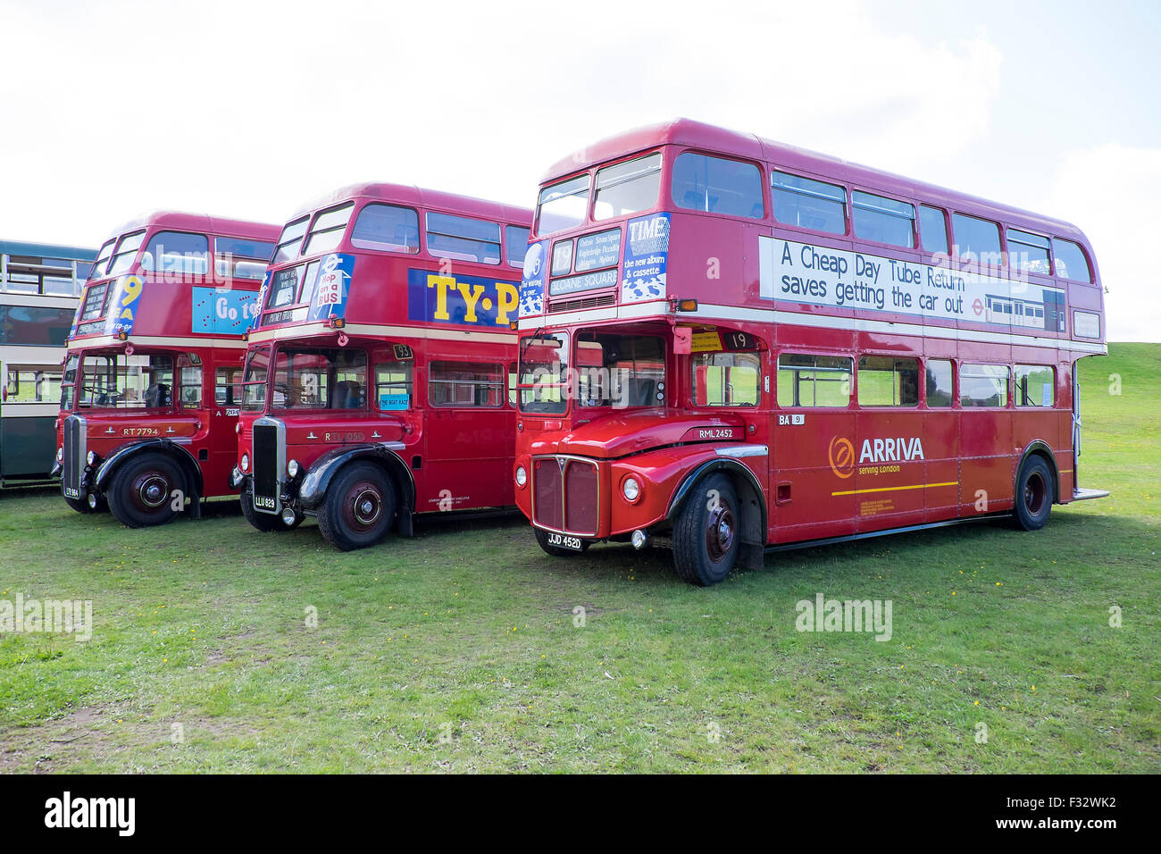 Vintage bus on display at a vintage show, Manchester Stock Photo - Alamy