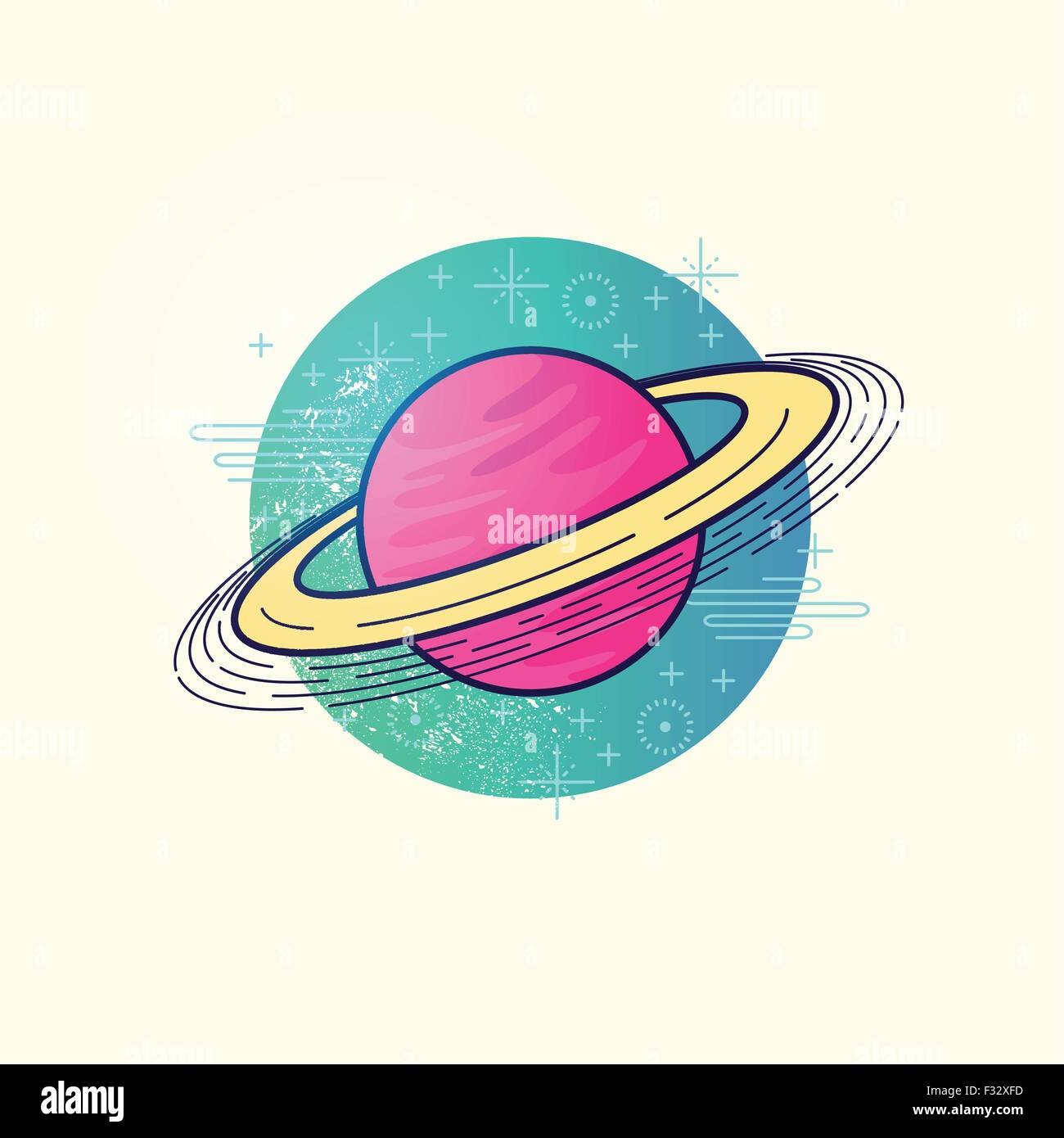 Space Planet Vector. A large gas planet with a ring system. vector ...