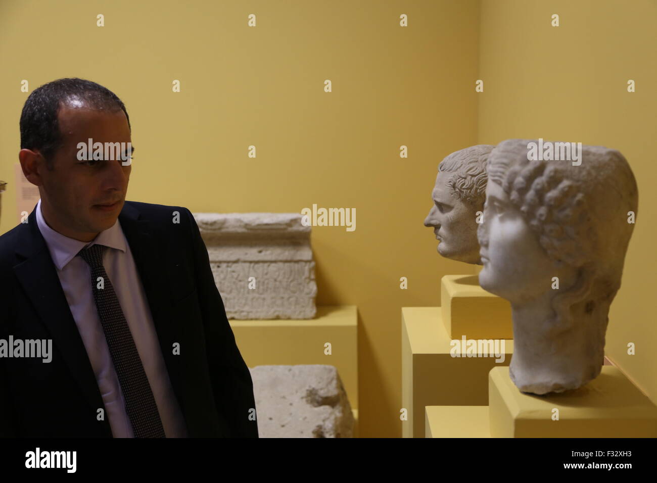 Limasoll, Cyprus. 28th Sep, 2015. People visit the exhibition of ...