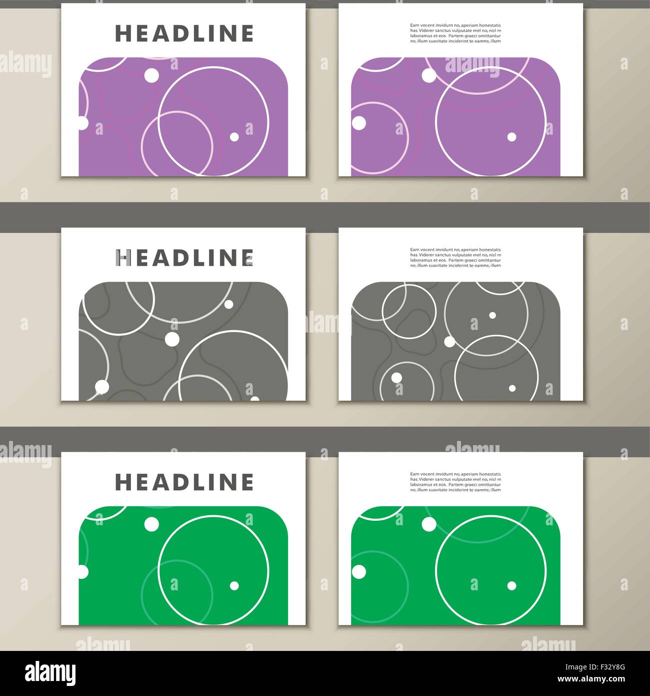 Set of covers with abstract circles and patterns Stock Vector Image ...