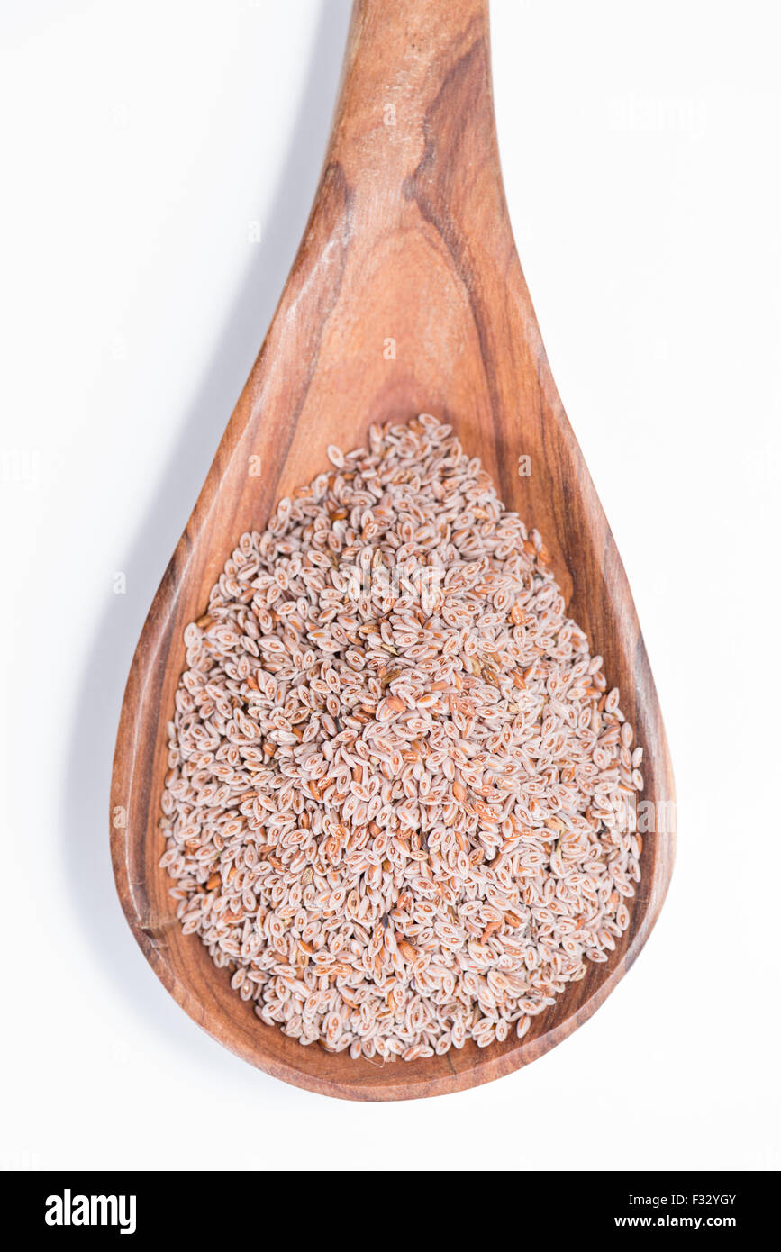 Psyllium seeds isolated on white background (close-up shot Stock Photo ...