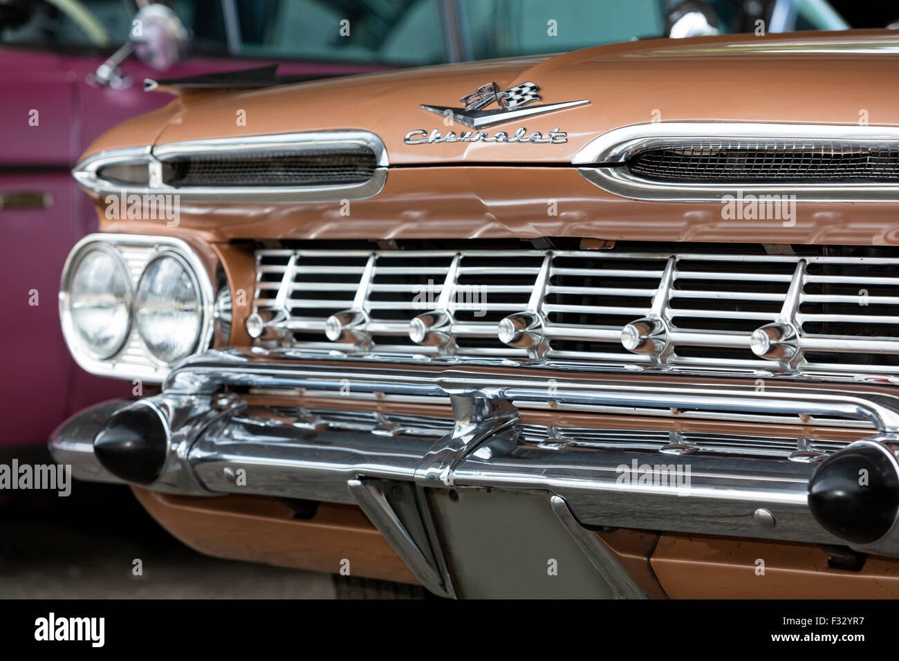 Front detail of a Chevrolet vintage car Stock Photo - Alamy