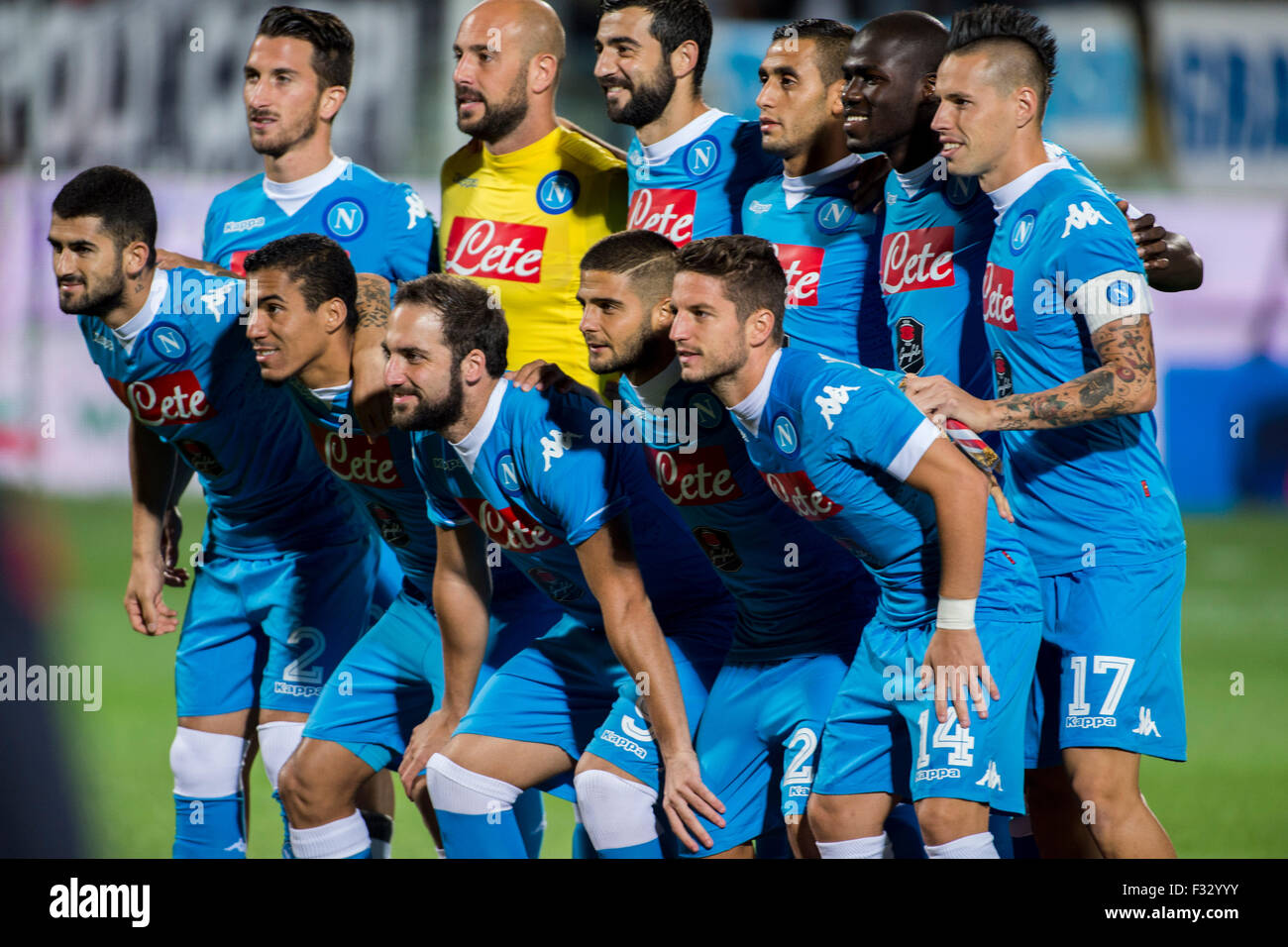 Modena, Italy. 23rd Sep, 2015. Napoli team group line-up Football ...