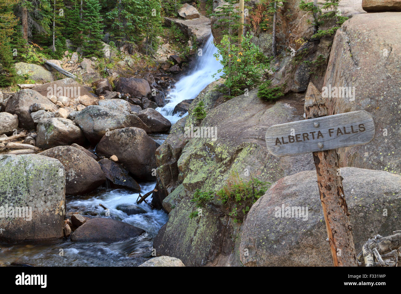 Alberta Falls, Rocky Mountain National Park, Colorado Stock Photo - Alamy