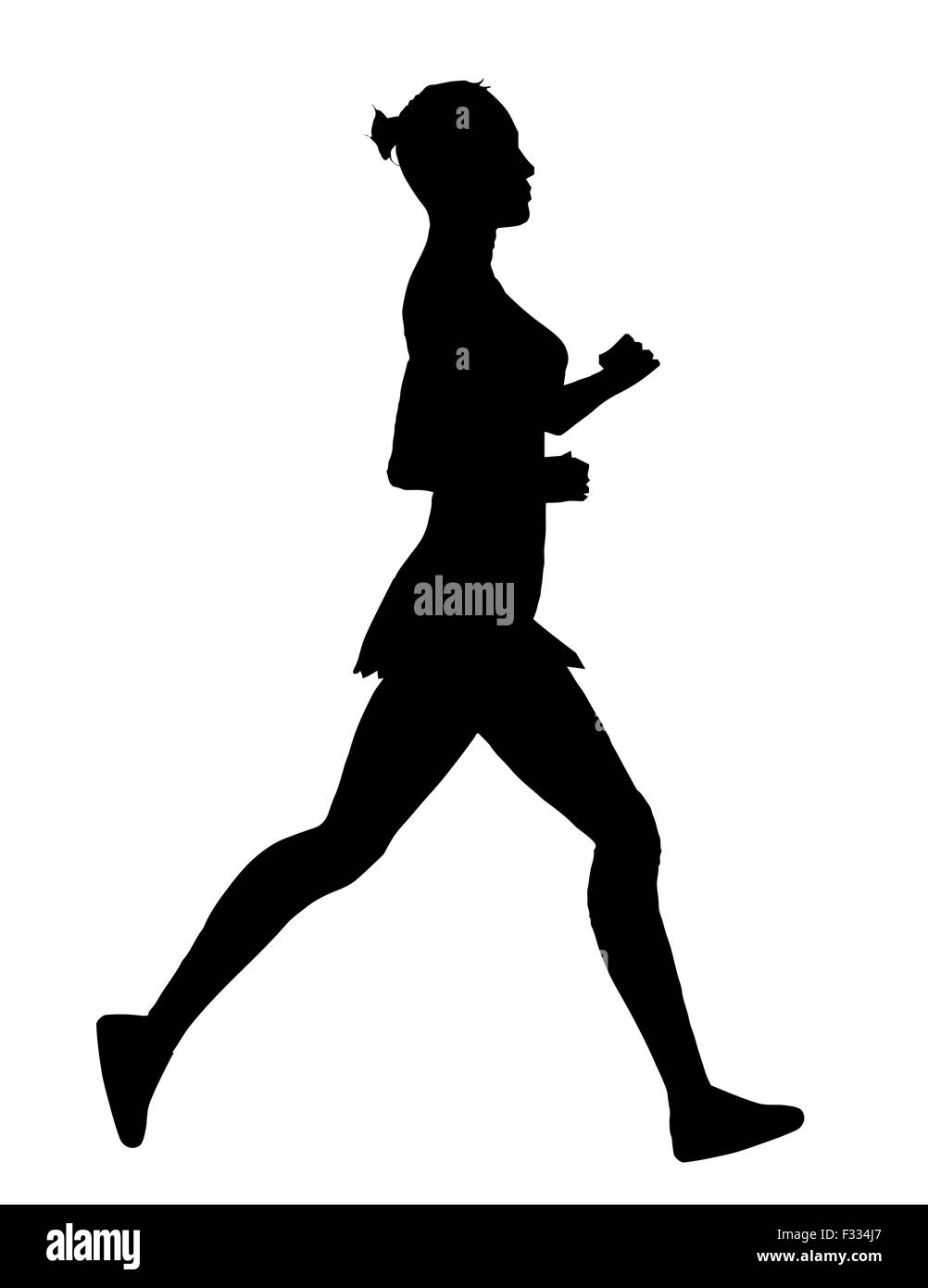 A jogger silhouette over a white background Stock Photo - Alamy