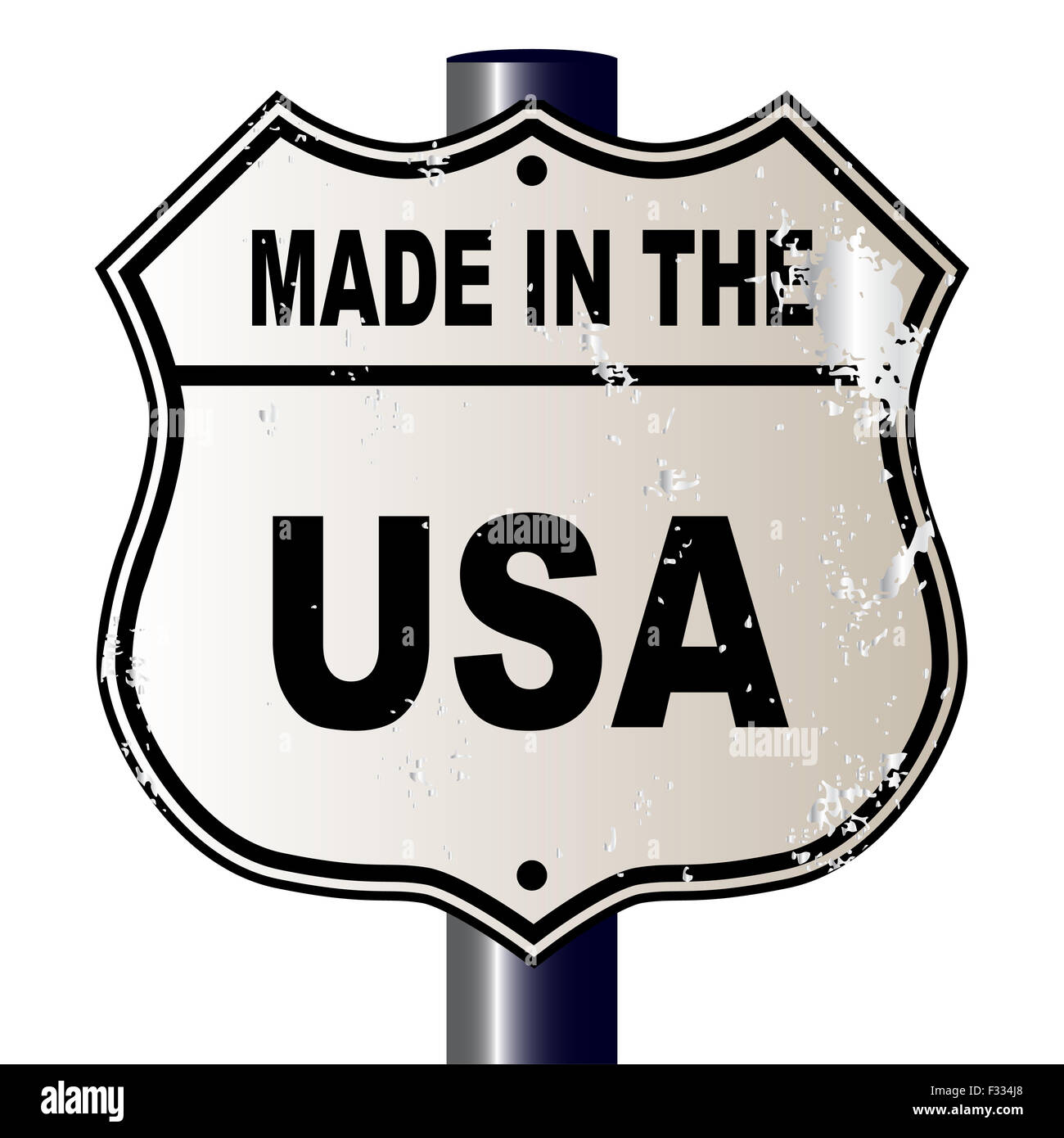Route traffic sign over a white background and the legend Made In The ...