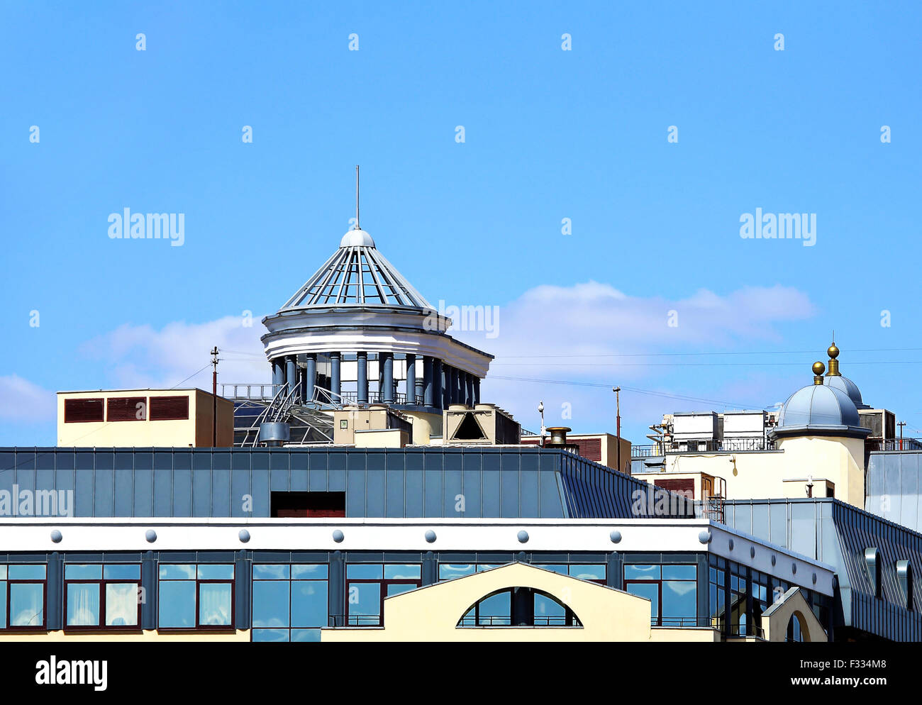 Modern buildings support systems located on the roof Stock Photo - Alamy