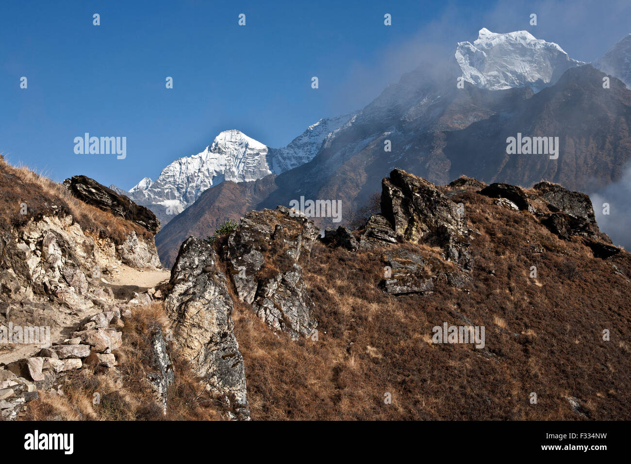 Eroded rocks seen in Khumbu region Nepal Stock Photo - Alamy