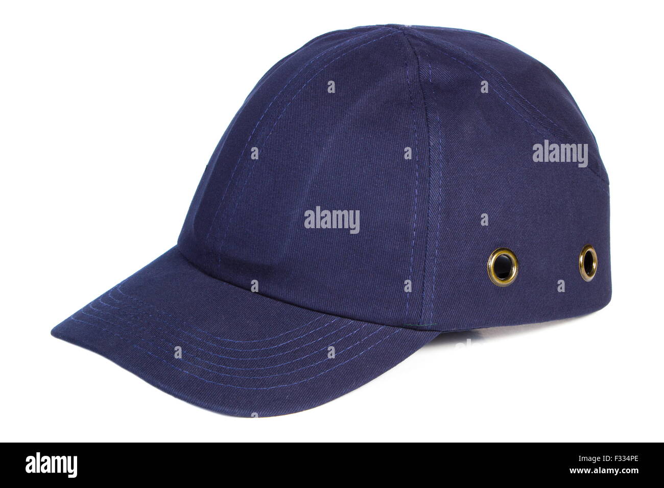 Closeup of navy blue baseball cap isolated on white background ...