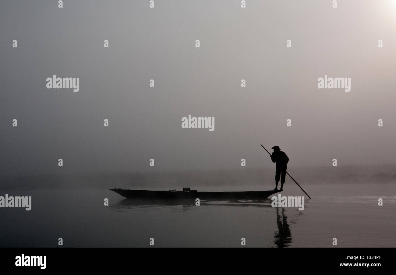 Early morning canoe trip Stock Photo - Alamy