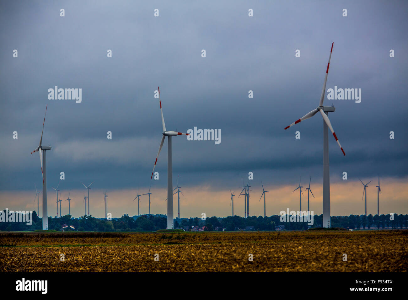 Wind turbines, wind energy park near Bedburg, Germany Stock Photo - Alamy