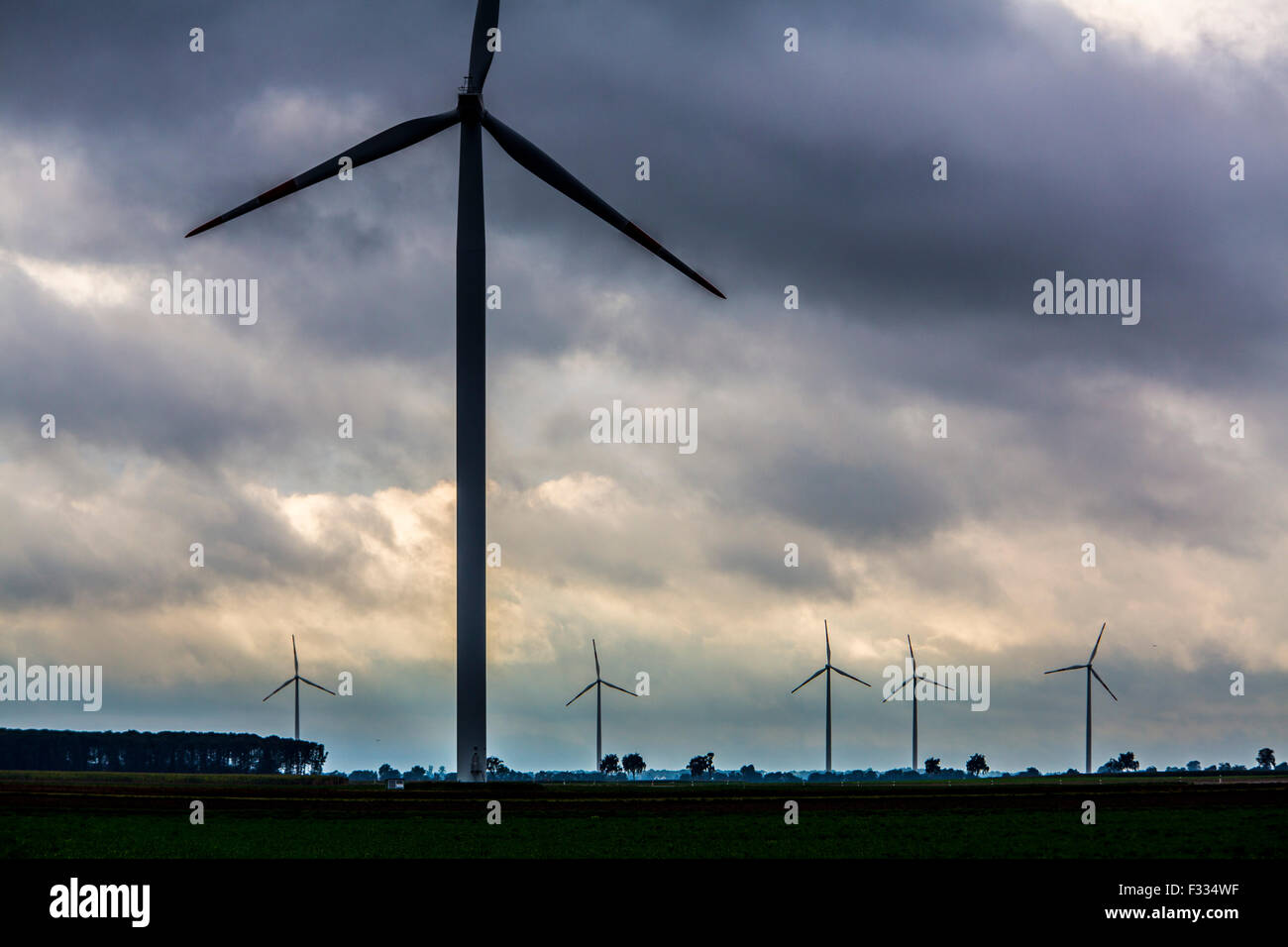 Wind turbines, wind energy park near Bedburg, Germany Stock Photo - Alamy