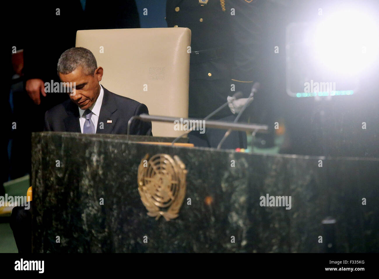 New York City. 28th Sep, 2015. United States President Barack Obama ...