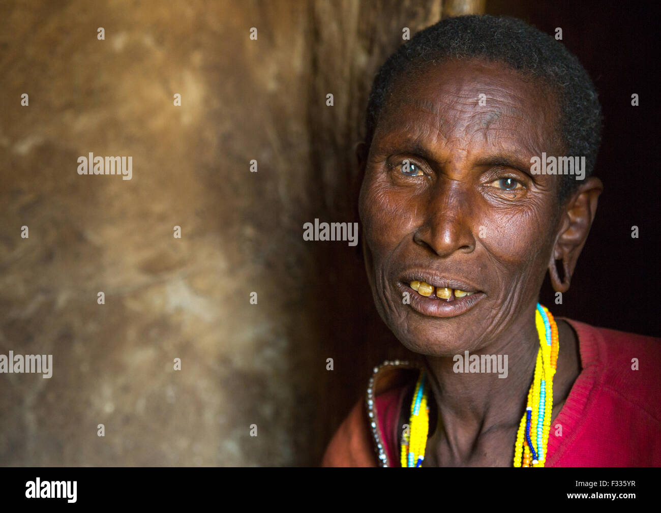 Tanzania, Serengeti Plateau, Lake Eyasi, datoga tribe woman with ...