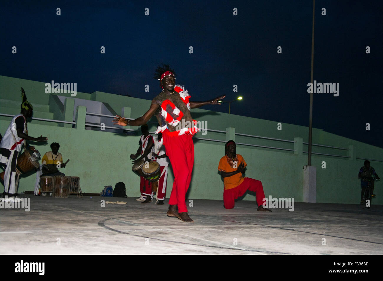 Senegalese djembe music and dance performance in Cape Verde, Africa ...