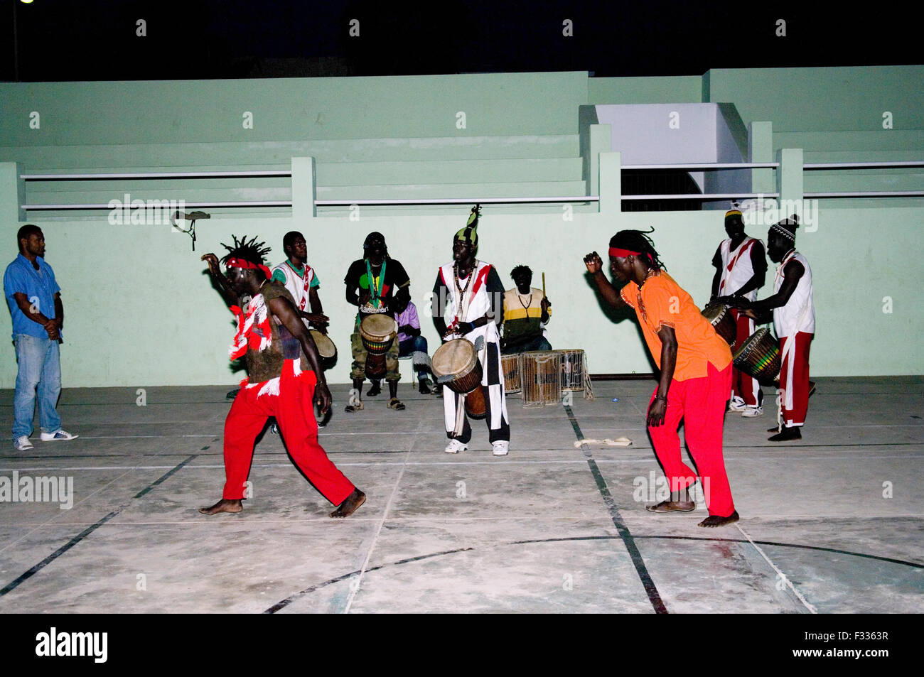 Senegalese djembe music and dance performance in Cape Verde, Africa ...