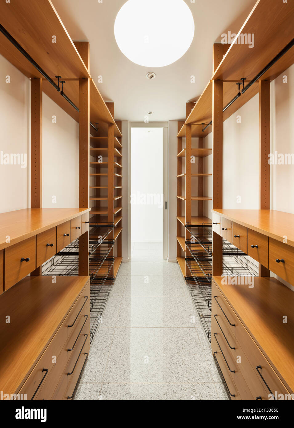 wide wooden dressing room, interior of a modern house Stock Photo - Alamy