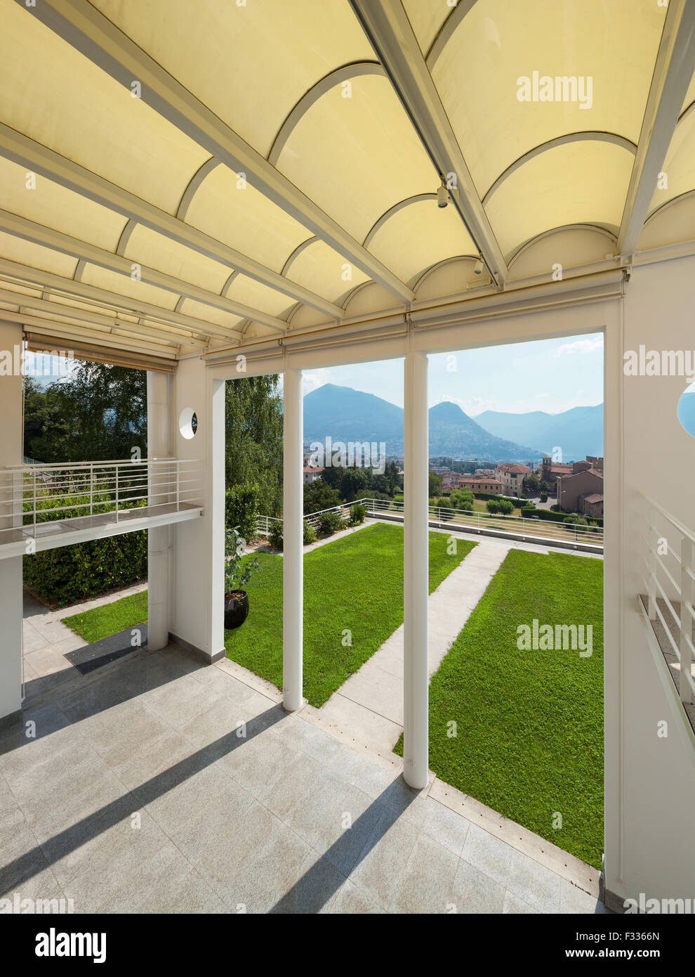 Architecture, wide veranda of a modern house, top view Stock Photo - Alamy