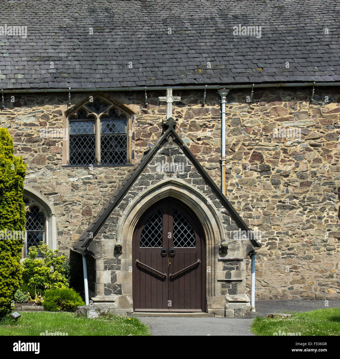 A closeup to an entrance to an old church Stock Photo - Alamy