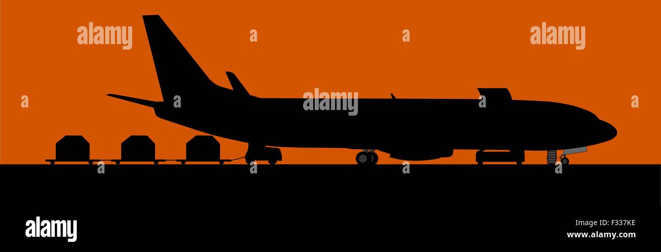 Night cargo airport handling Stock Photo - Alamy