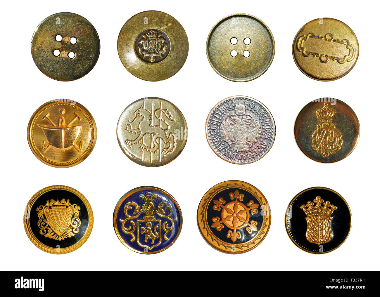 Various metal buttons Stock Photo - Alamy