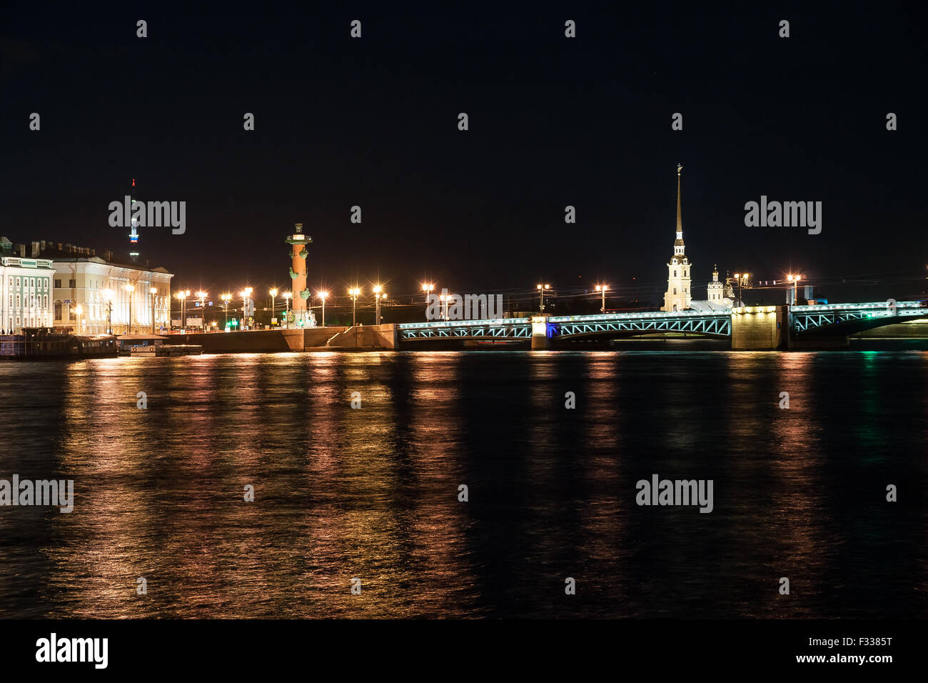 Beautiful night view of Saint-Petersburg, Russia Stock Photo - Alamy