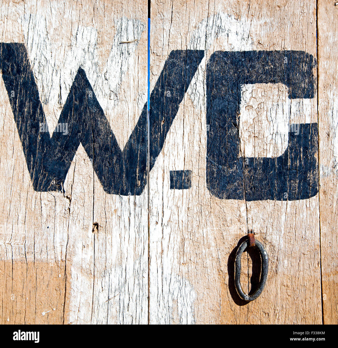 wc door in morocco africa wood brown Stock Photo - Alamy