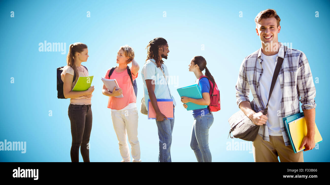 Happy students on campus hi-res stock photography and images - Alamy