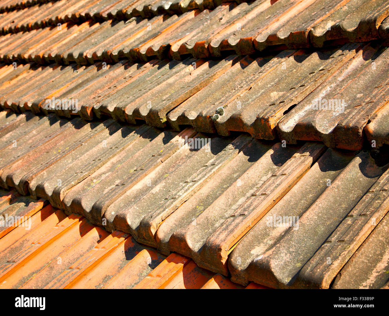 old roof in italy the line and texture of diagonal architecture Stock ...