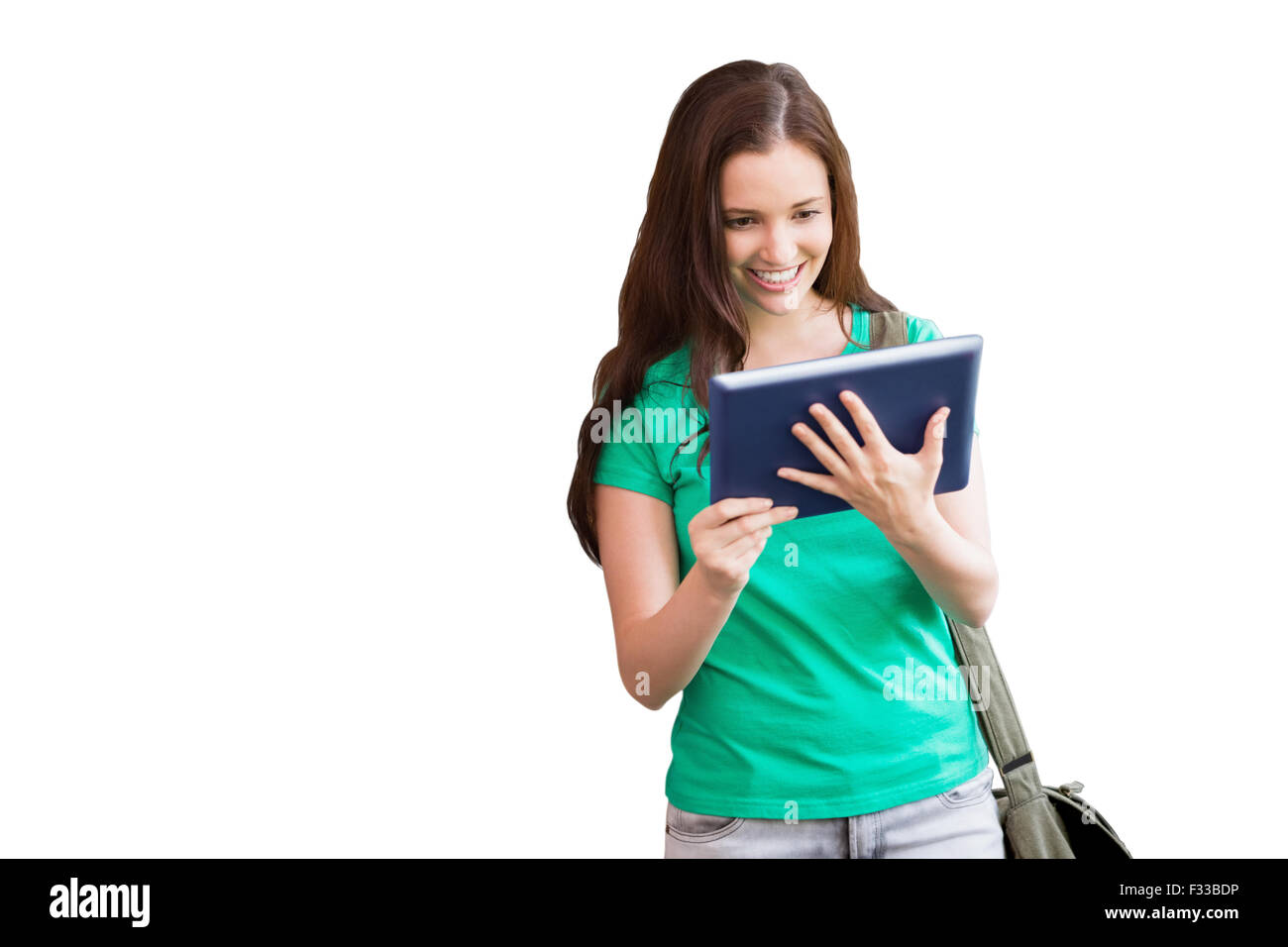College student using tablet hi-res stock photography and images - Alamy