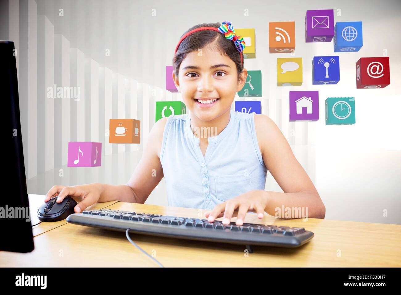 Indian girl computer school hi-res stock photography and images - Alamy