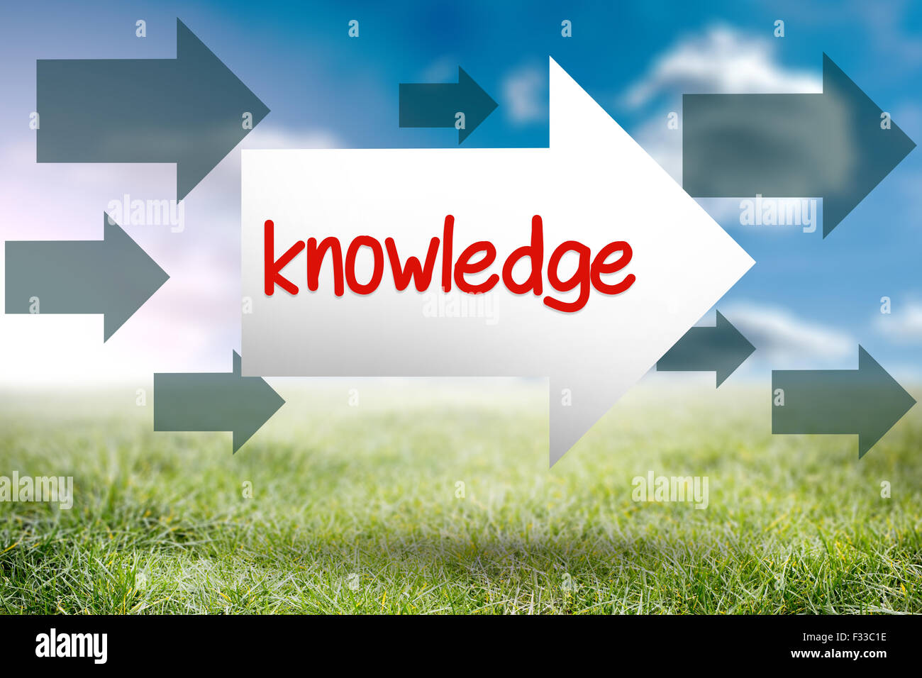 Knowledge against sunny landscape Stock Photo - Alamy